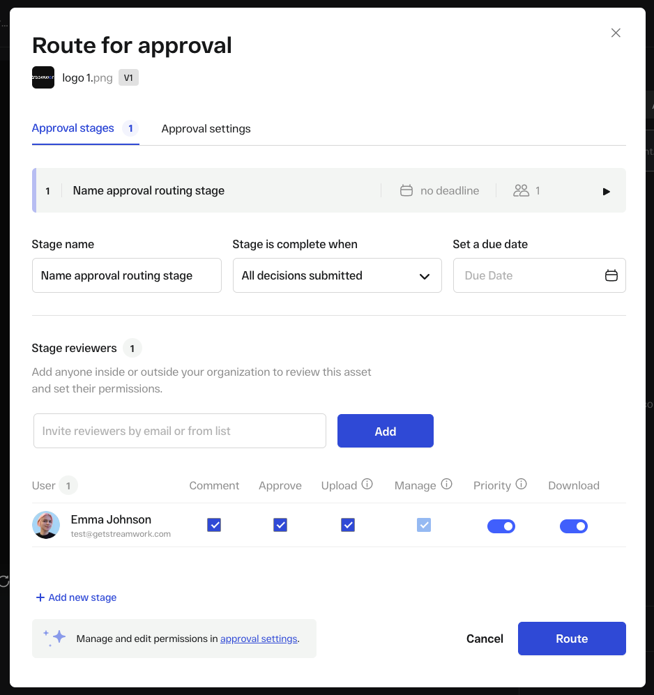How do you add a reviewer to approval routing?